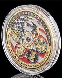 USA Navy military gold challenge coin
